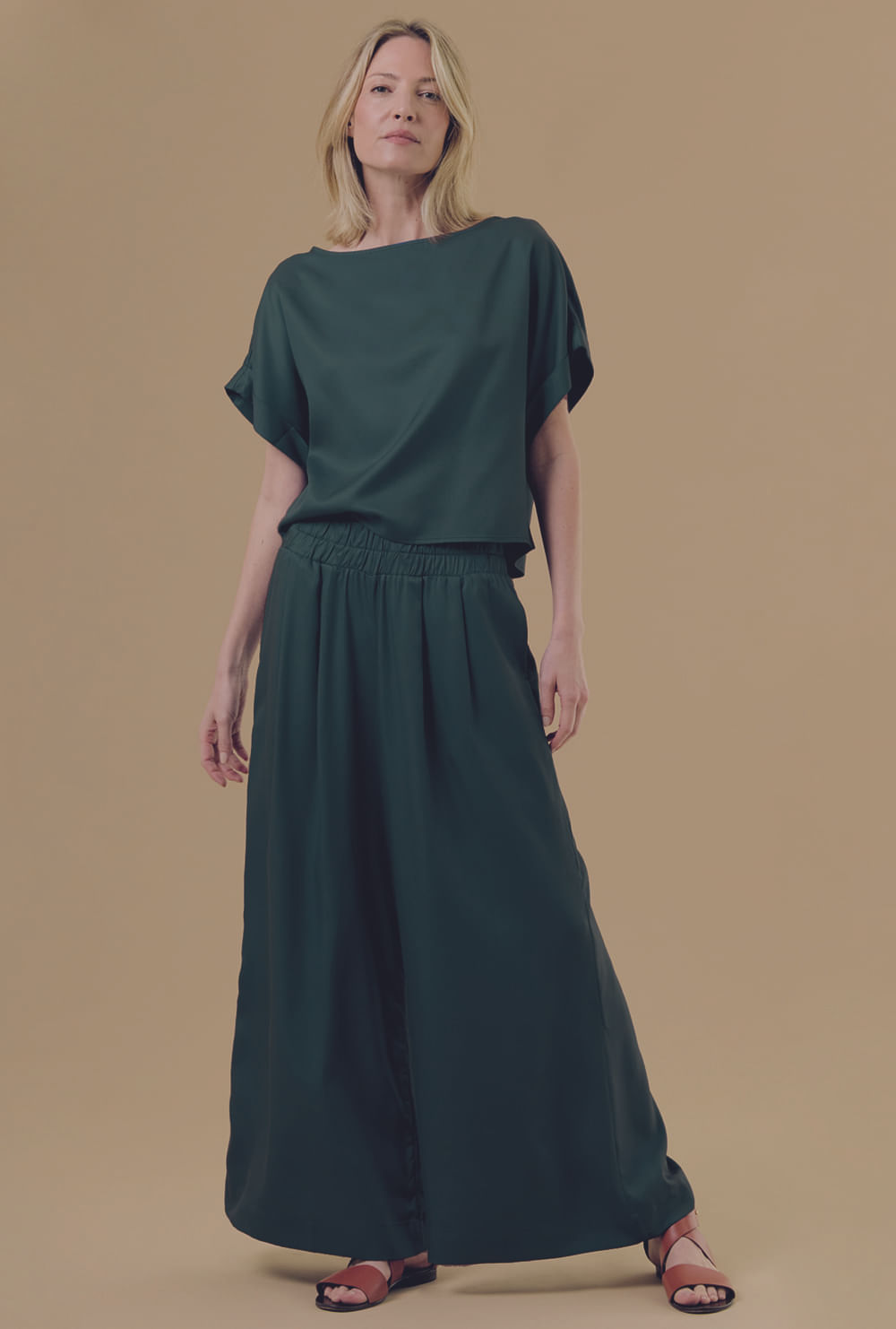 Blusa Ancara Lyocel Militar - MyBasic